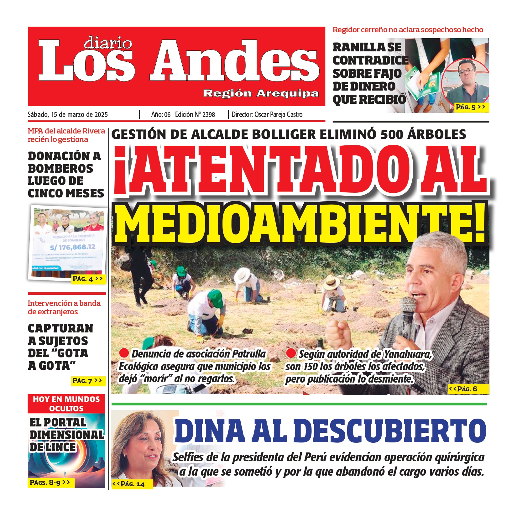 AREQUIPA : Diario los Andes 15/03/2025 - Diario los Andes