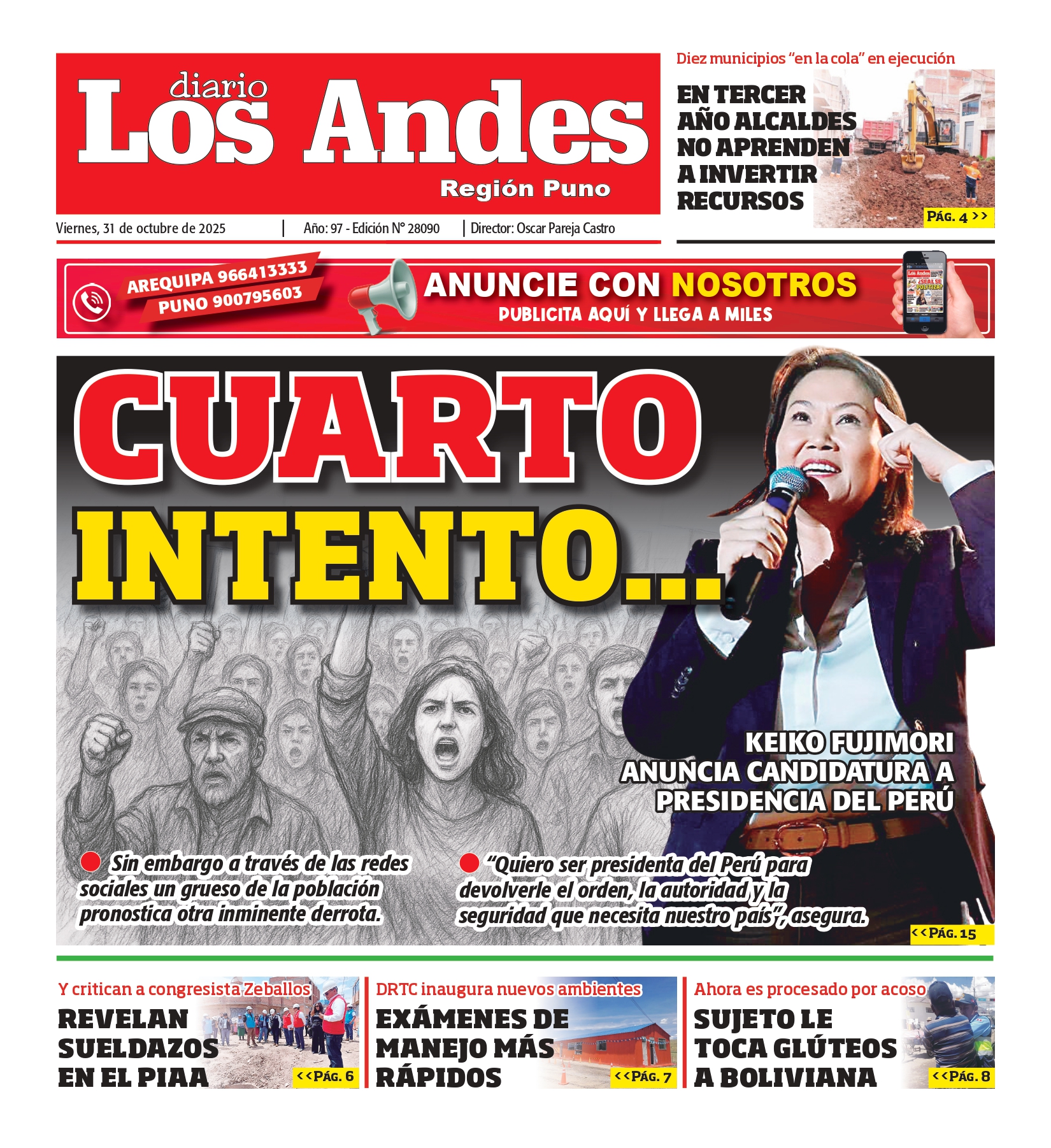 PUNO: Diario Los Andes 31/10/2025 - Diario los Andes