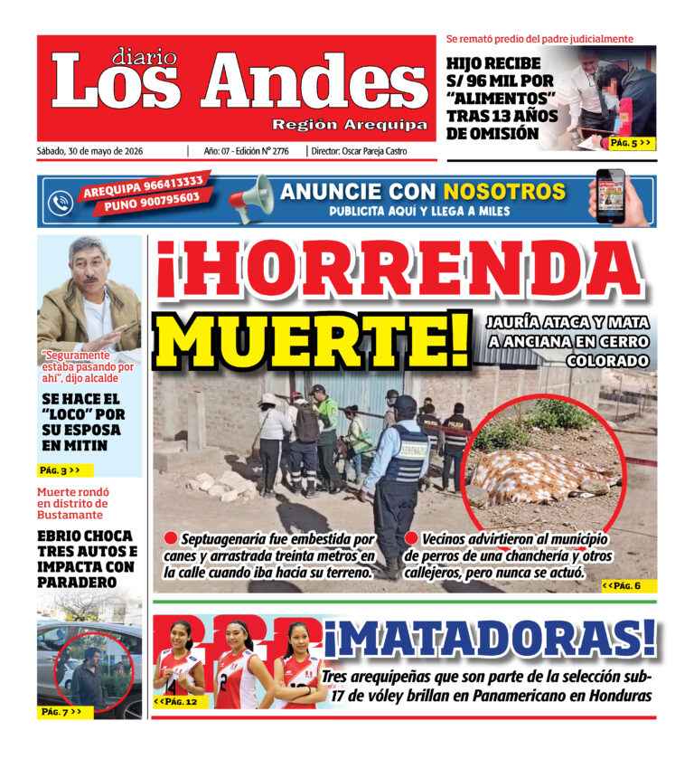 DIARIO LOS ANDES AREQUIPA: 30/05/26 - Diario los Andes