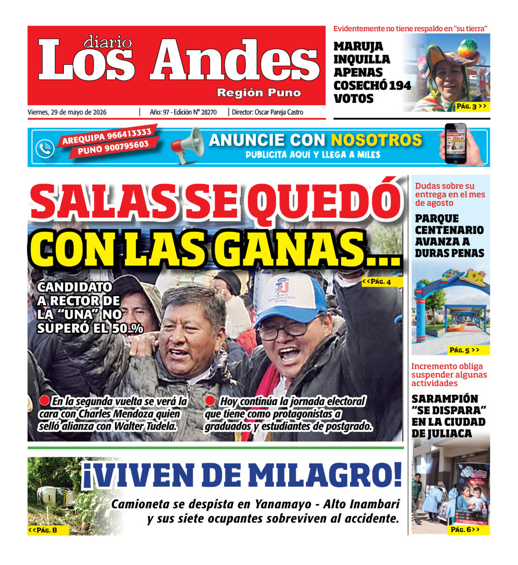 DIARIO LOS ANDES PUNO: 29/05/26 - Diario los Andes